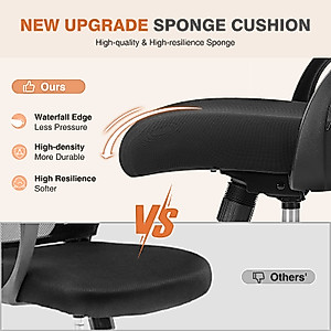 Office Chair, Desk Chair, Ergonomic Home Office Desk Chairs, Computer Chair with Flip up Armrests, Mesh Desk Chairs with Wheels, Office Desk Chair, Mid-Back Task Chair with Ergonomic Lumbar Support