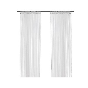 Ikea Mesh Lace Curtains, 110 Inch By 98 Inch, 1 Pair, White