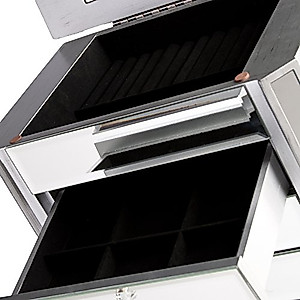 SEI Furniture Mirrored Jewelry Armoire Southern Enterprises Margaux MirroredArmoire, Silver, (AMZ2157SJ)