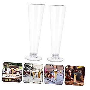 Healvian Transparent Drinking Cup 2pcs Juice Glass Acrylic Party Wine Cups Crystal Glass Tasting Cup Plastic Beer Cups Clear Plastic Wine Cups Wedding Flutes Juices Mug Beverage Container