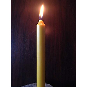 BeeTheLight Beeswax Taper Candles - Over 6 Hours Each, 2 Pack, 13+ Hours - 100% Pure USA Bees Wax - Unscented - All Natural Light Honey Scent