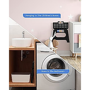 ACKO 11 inch Folding Step Stool Lightweight Plastic Step Stool - 2 Pack - Foldable Step Stool for Adults,Non Slip Folding Stools for Kitchen Bathroom Bedroom (Black, 2 Pack)