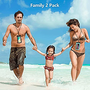 newppon Cell Waterproof Phone Pouch : 2 Pack Water Proof Dry Bag Case with Lanyard - Underwater Universal Clear Cellphone Holder Large Protector for Samsung Galaxy Note for Diving Fishing Waterpark