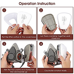 Reusable Half Face Cover - 6200 Half Respirаtor Face Cover，for Paint, Dust and Formaldehyde, Sanding, Polishing,Spraying ,Against Dust,Chemicals