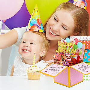 Zugzwang Birthday Cards for Women Men, Pop Up Greeting Cards for Girls Boys, Gift Cards Birthday for Her Him (Gold)