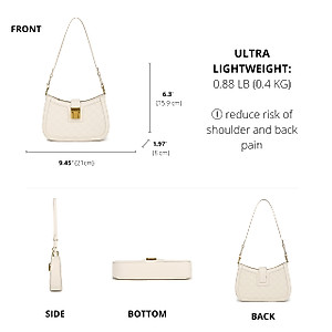 Scarleton Crossbody Bags for Women, Quilted Shoulder Bag, Handbags for Women, Purses for Women, 2-Strap Crossbody Bag, H211102 - White