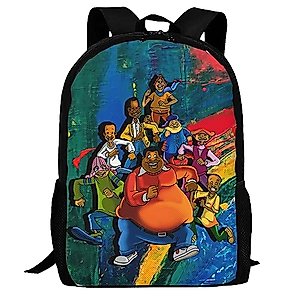 DSERC Fat Cartoon Albert and the Cosby Anime Backpacks Laptop Backpack Unisex Cartoon Double Shoulder Bag for Camping Travel Daypack