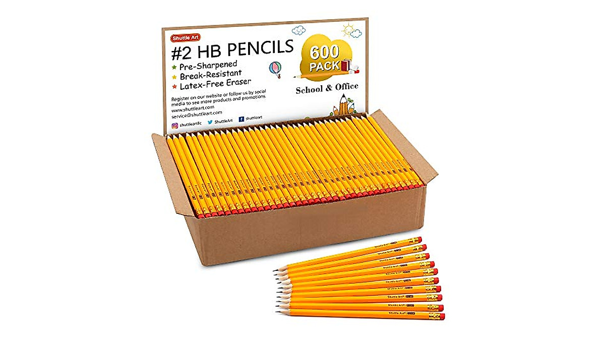 600 Pcs Shuttle Art #2 HB Pencils - Bulk School & Art Supplies