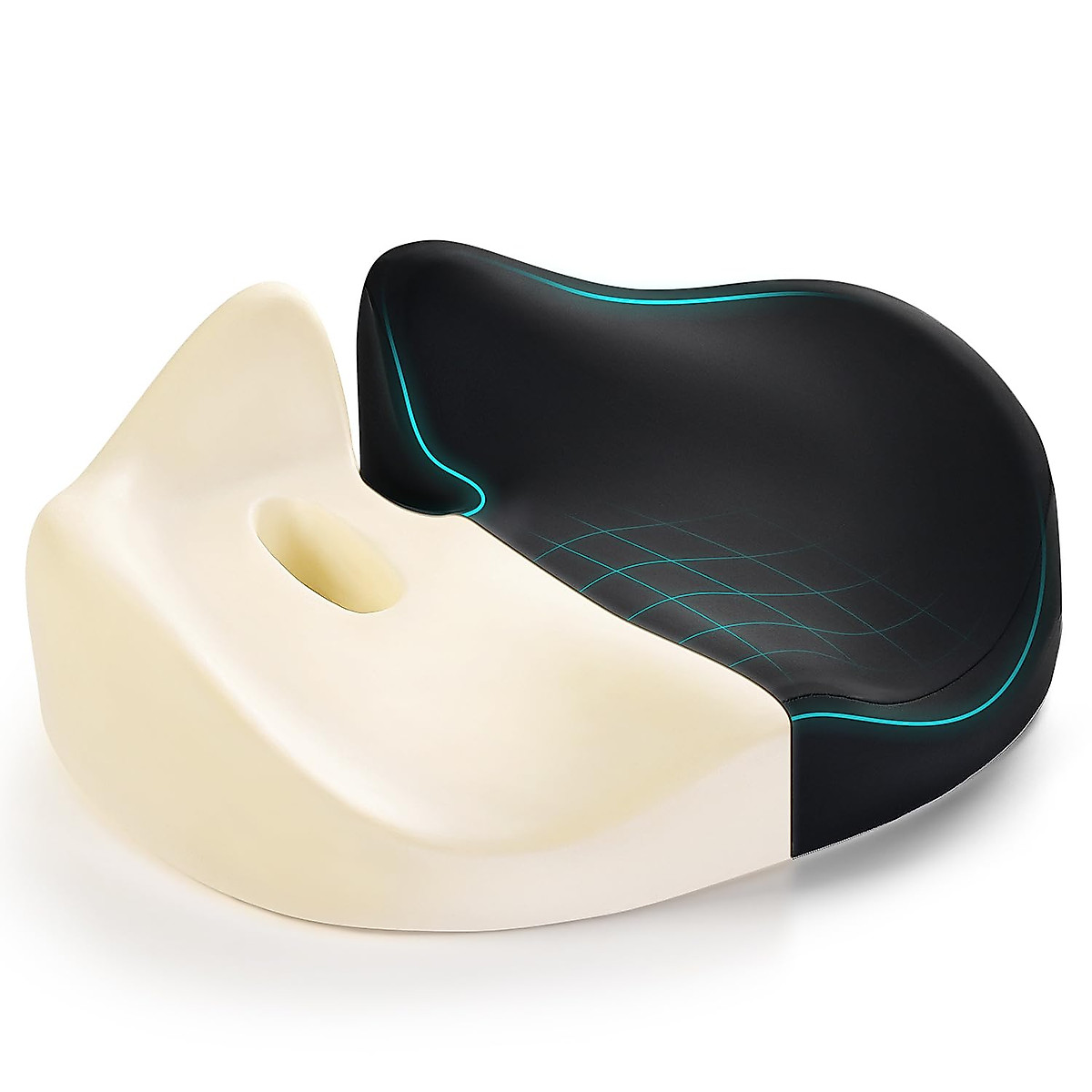 Foamula Seat Cushion for Office Chair, Memory Foam Sciatica Pain Relief Pillow, Seat Cushion for Hip, Tailbone, Coccyx Pain, Desk Chair Cushion for Office, Home Chair, Gaming Chair, Car, Wheelchair