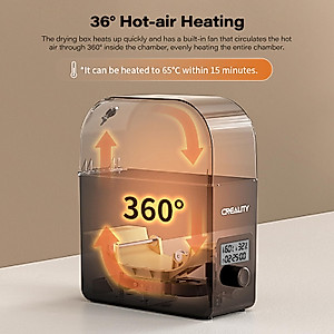 Creality Filament Dryer Box 2.0 Dehydrator Storage Drier Machine with 24h Timer Adjustable 45-65℃ Filament Spool Holder Keep Materials Dry During 3D Printing for 1.75/2.85/3.0 PLA,PETG,ABS,TPU