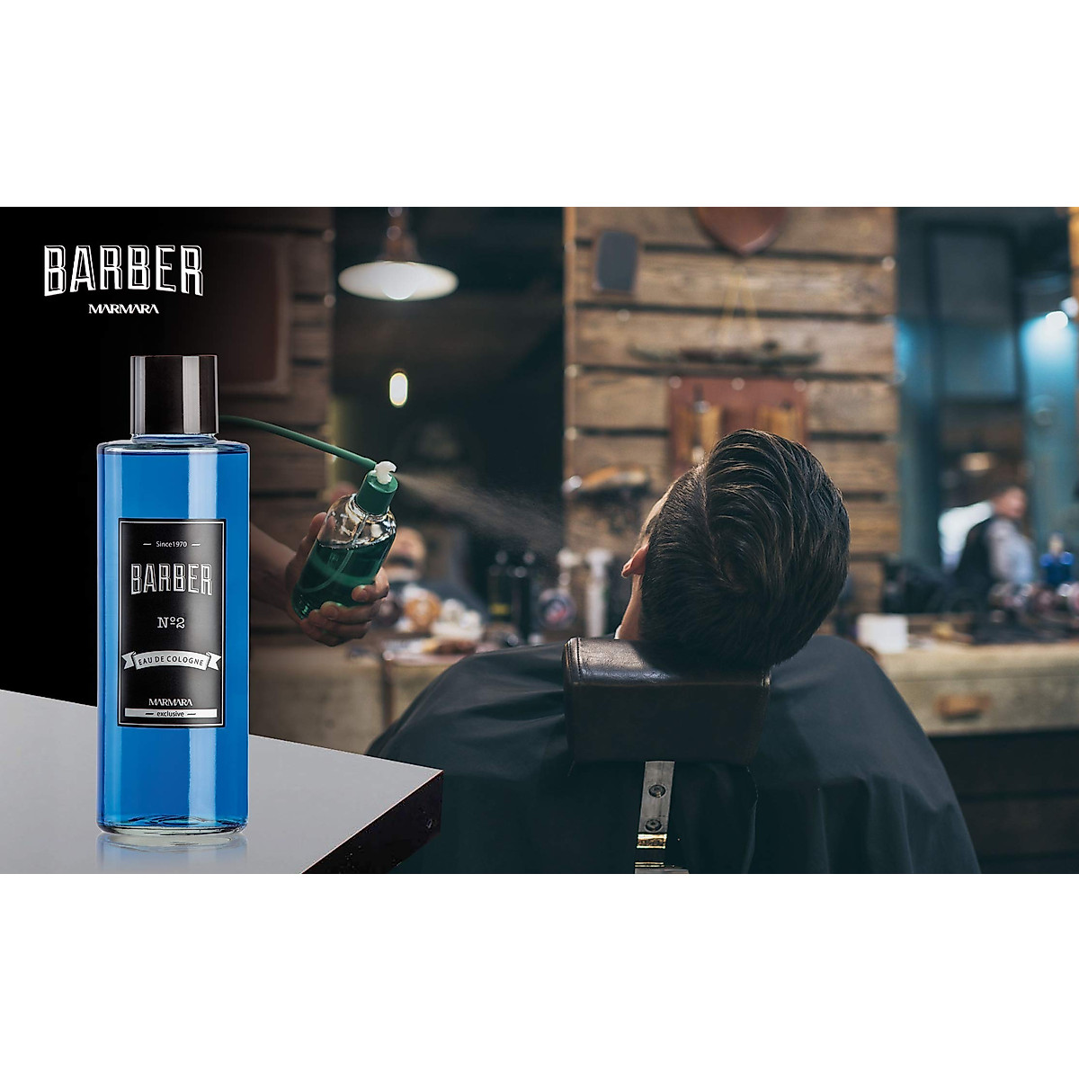 Marmara Barber Cologne - Best Choice of Modern Barbers and Traditional Shaving Fans Glass Bottle (500 ml, No2)