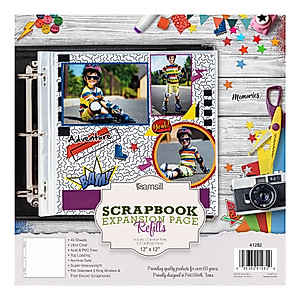 Samsill Scrapbook and Photo Album Expansion Page Refill Protectors 12x12 (40 Pack)