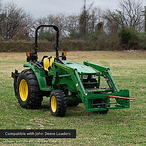 Titan Attachments Hay Frame Attachment, 39â€ Hay Bale Spear and Stabilizers, Rated 4,000 LB, Receiver Hitch, Fits John Deere Loaders