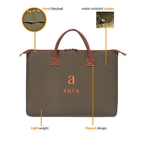 ANYA Art portfolio bag, artist carrying case, storage bag for artwork, posters with zipper and handles, light weight art bag for professionals, students KONST