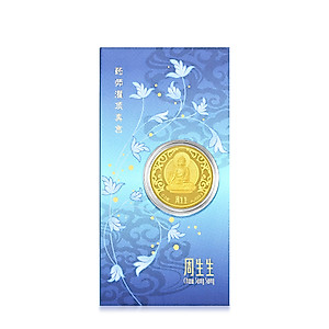 CHOW SANG SANG 999.9 24K Solid Gold Ingot The Medicine Buddha Cultural Blessings Gift 91818D