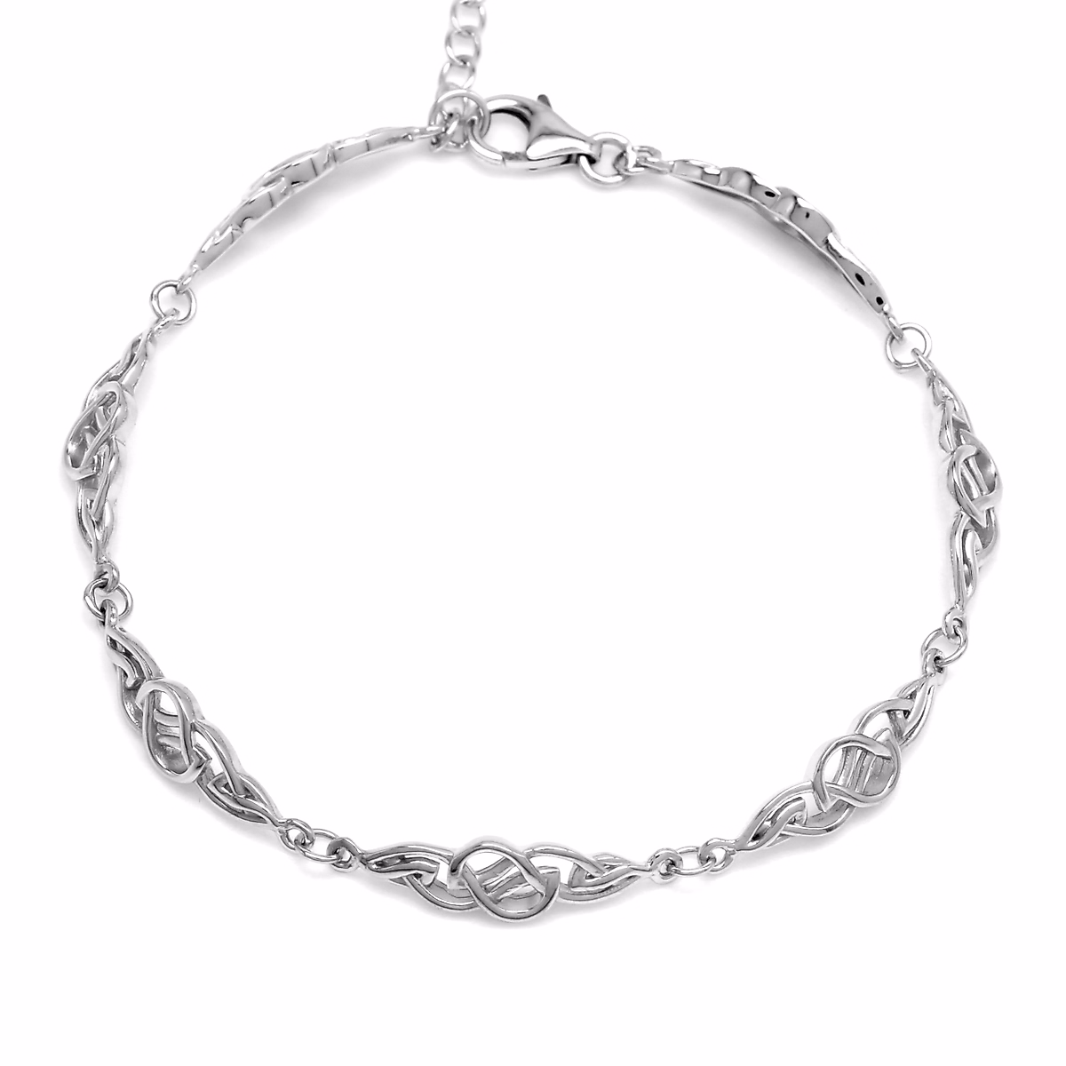 Silvershake 925 Sterling Silver Celtic Knot 7.5 plus 1.5 Inch Adjustable Bracelet