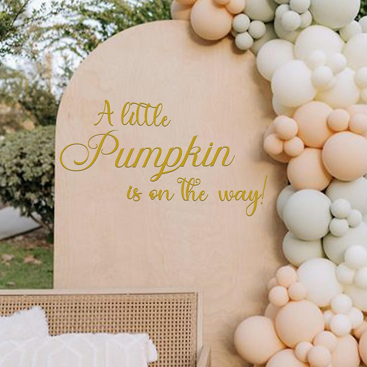 Gostman A Little Pumpkin is On The Way Balloon Arch Decal - Halloween Baby Shower Decorations,Thanksgiving Day Party Decor,Pumpkin Themed Party Supplies (Pumpkin Decal)