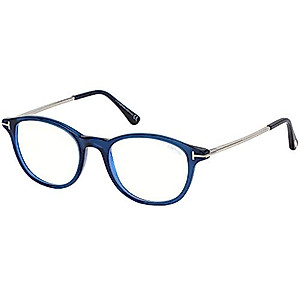 Eyeglasses Tom Ford FT 5553 -B 090 Shiny Transparent Blue, Palladium/Blue Bloc, 50-19-145