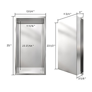 Odass | Shower Niche | 24" X 12" | NO Tile Needed ­| Rectangular Stainless Steel #304 Niche | Brush Recessed Single Shelf Organizer | Bathroom Storage for Shampoo Bottle |