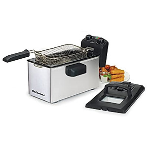 Elite Gourmet EDF-3500# Electric Immersion Deep Fryer. Removable Basket, Timer Control Adjustable Temperature, Lid with Viewing Window and Odor Free Filter