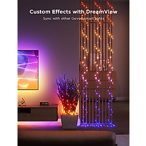 Govee 66ft String Lights, Smart RGBIC Rope Lights Indoor with 99+ Preset Scene Modes, IP65 Waterproof Christmas LED Lights Outdoor, Sync with Music, Works with Alexa, Holiday Home Party Decoration
