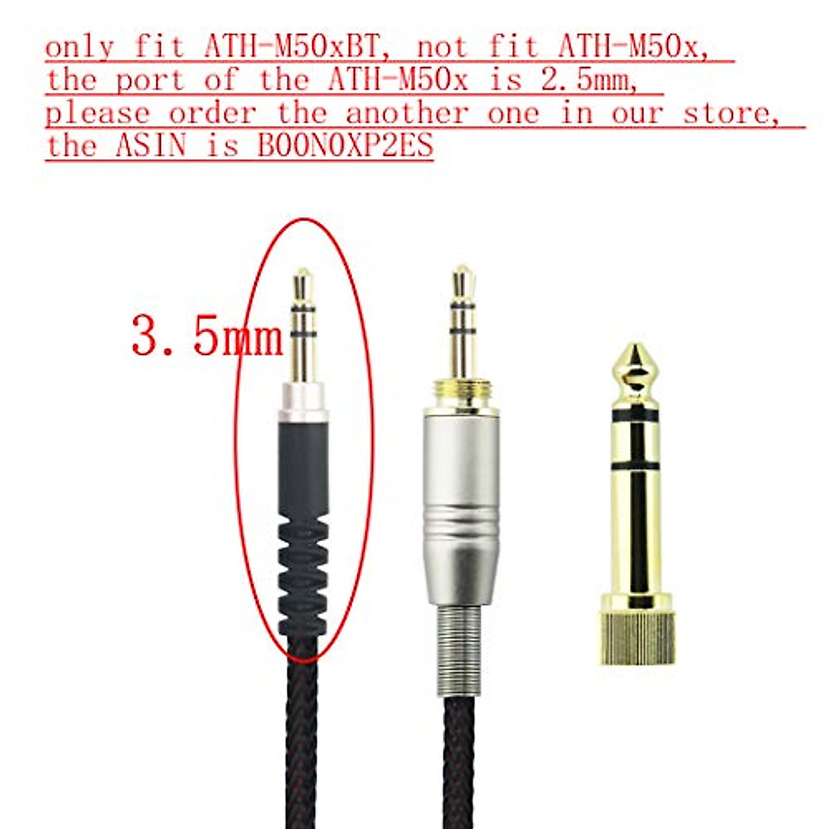 NewFantasia Replacement Audio Upgrade Cable Compatible with Audio-Technica ATH-M50xBT, ATH-AR3BTBK, ATH-SR50BT, ATH-ANC9, ATH-ANC7B, ATH-SR5BTBK, ATH-S700BT Headphones 3meters/9.9ft