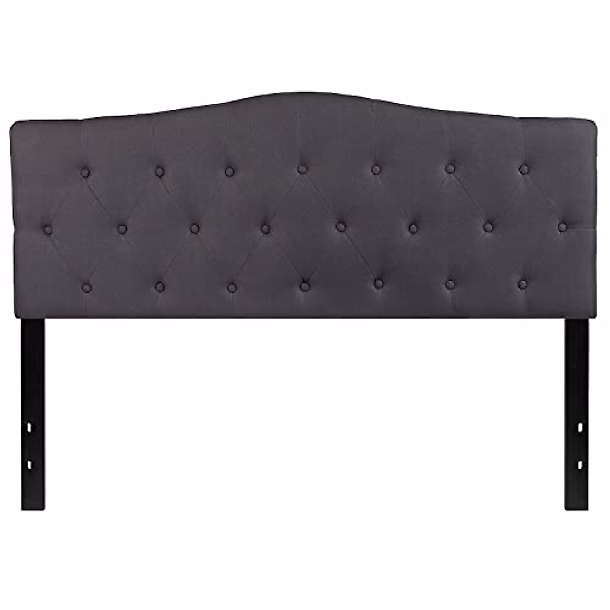 Flash Furniture Cambridge Tufted Upholstered Queen Size Headboard in Dark Gray Fabric