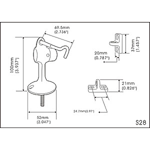 QCAA Solid Brass Door Stop, 3-15/16" Height, Satin Chrome, 1 Pack