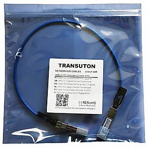 TRANSUTON Blue 10G SFP+ DAC Twinax Cable for Brocade 10G-SFPP-TWX-P-0501 Passive Copper Cable Ethernet 10GbE SFP+ to SFP+ Network Cable 5m(16.4ft)