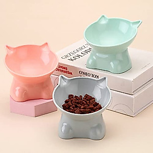 Pet Bowl Large Capacity Oblique Mouth Cute Cat Shape Cat Dog Food Dispenser Pet Feeder Pet Supplies Pet Bowl