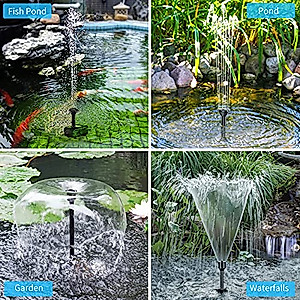 Solar Water Fountain Outdoor, 12 Watt Solar Fountain Pump Kit, Solar Water Pump Kit Adjustable with 7 Water Styles for Garden Fish Pond Pool Hydroponics Bird Bath