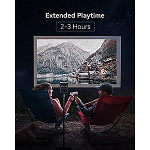 Outdoor Projector, Emotn H1 Portable Projector with Rechargeable Battery, Native 1080P HD Mini Projector with WiFi and Bluetooth, 250 ANSI Lumen 240" Display Movie Projector for Home Theater