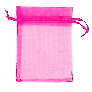 ATCG 25pcs 8x12 Inches Large Drawstring Organza Bags Decoration Festival Wedding Party Favor Gift Candy Toys Makeup Pouches (Hot Pink)