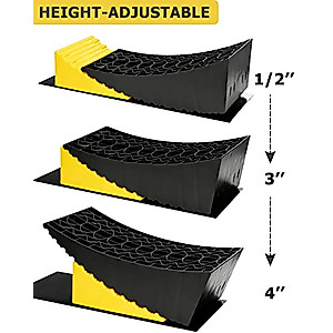KOBANOICA RV Leveling Blocks,Camper Leveler 2 Pack,Includes Curved RV Levelers Ramp with Camper Wheel Chocks,RV Leveling System for Travel Trailer,Motorhome,Fifth Wheels