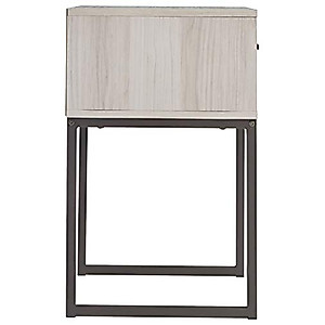 Signature Design by Ashley Socalle Modern Industrial Nightstand, Natural Beige