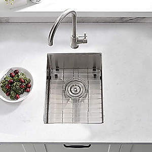 Bar Sink Undermount 12x16 Stainless Steel-Wesliv 12 Inch Undermount Stainless Steel Bar Sink Small Wet Bar Sink 16 Gauge Stainless Steel Single Bowl Bar Sink with Bottom Grid