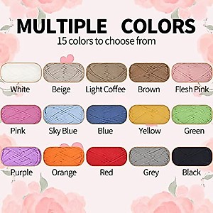 3PCS 150g Beginners Blue Yarn for Crocheting and Knitting,260 Yards Cotton Nylon Blend Yarn for Hand DIY Bag Basket Dolls and Cushion