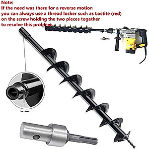 Garden Auger Power Drill Adapter fits Corded Drill and Cordless Drill, SDS Plus to 1/2-Inch(M13 x 15mm) Thread Keyless Drill Chuck Adapter Round Shank for Impact Driver