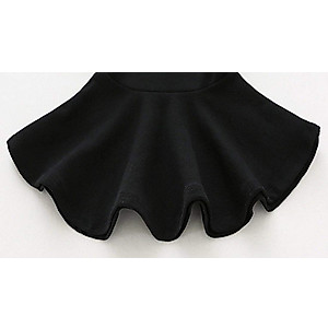 BGIRNUK Girls' Baby Dress Infant Toddler Girl Ruffles Long Sleeves Cotton Dress Black 80