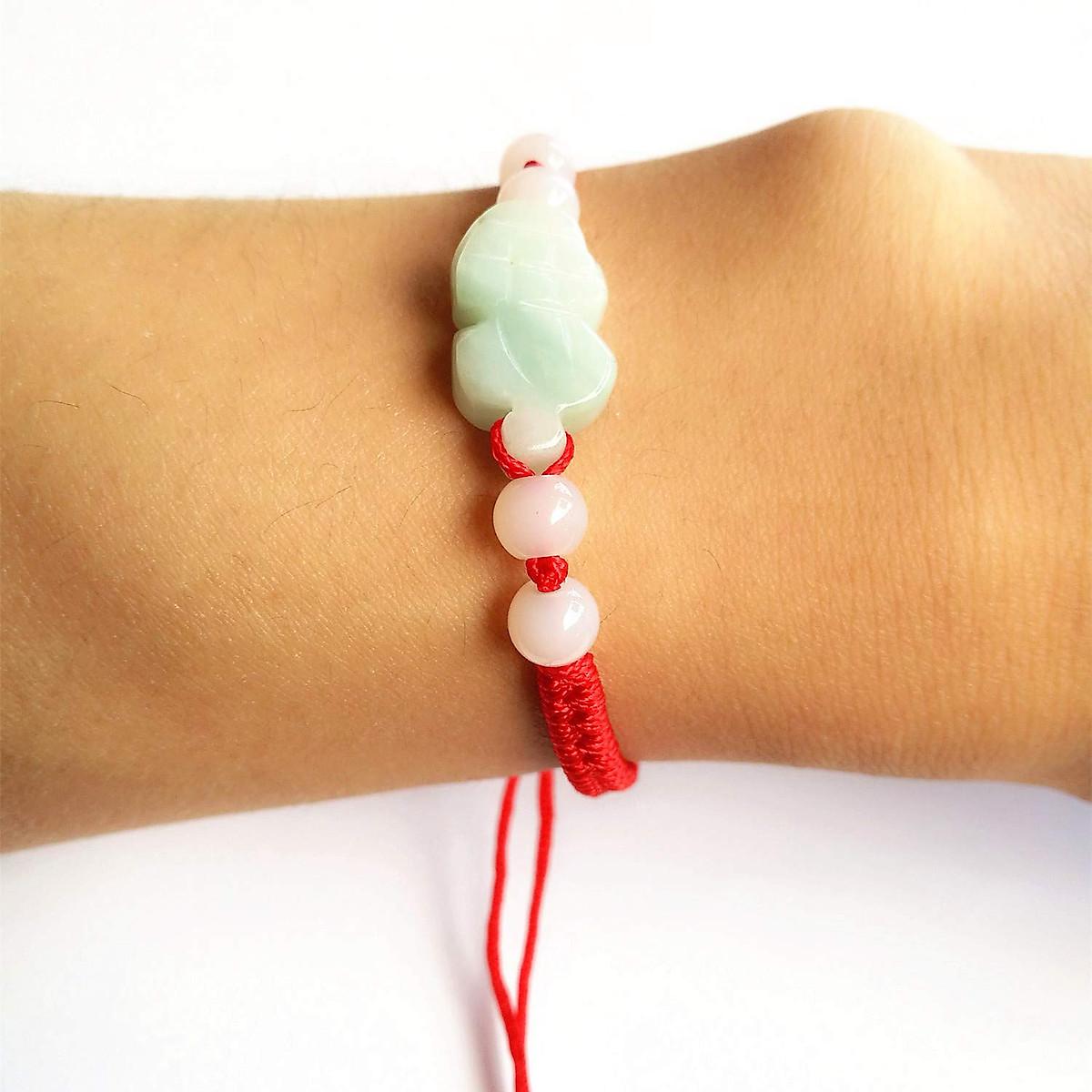The Best Feng Shui Red String Bracelet with Color Jade Pi Xiu/Pi Yao Bead Lucky Wealthy Amulet Brecelet Jewelry