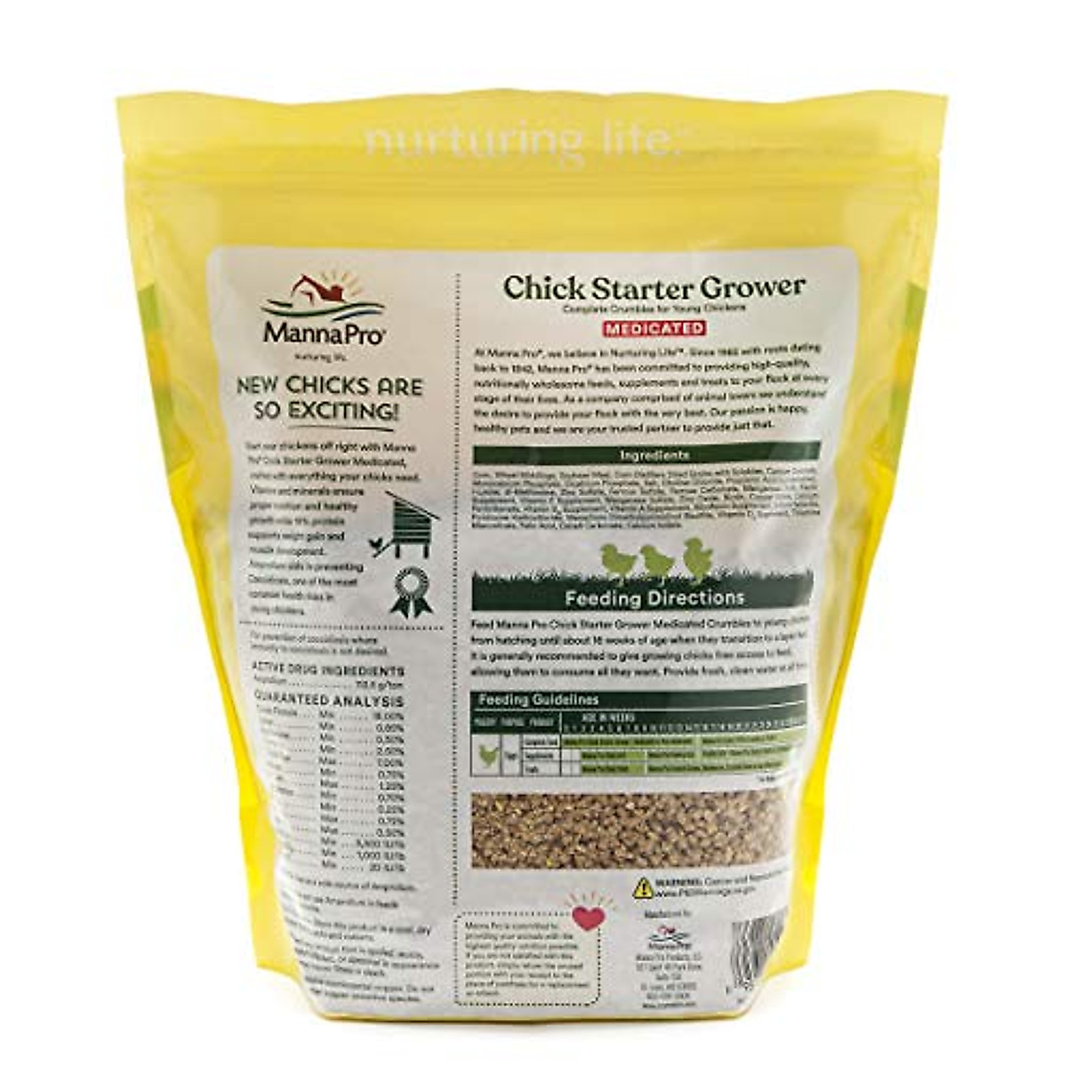Manna Pro birds Chick Starter | Medicated Chick Feed Formulated with Amprolium | Prevents Coccidiosis | Feed Crumbles | 5 Pounds