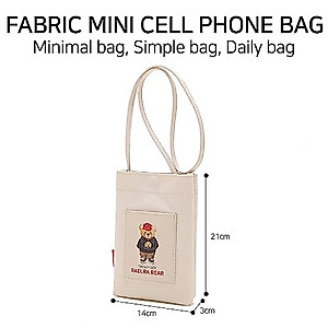 Women Small Crossbody Phone Bag Mini Cell Phone Shoulder Bag Travel Shoulder Purse Tote Bag - Ivory