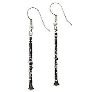 Clarinet Earrings, Black, Harmony Jewelry