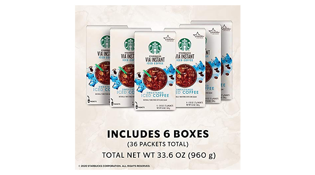 Starbucks VIA Instant Sweetened Iced Coffee Packets | Refreshing Flavor