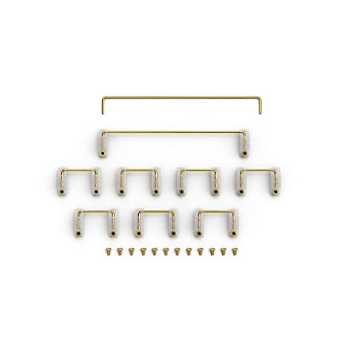 GLORIOUS Keyboard Stabilizer GSV2 Kit for Mechanical Keyboards, Gold Wire and Premium Polymer, MX Compatible, Easy Screw-in, PCB Mount, Enhanced Sound on GMMK 2, PRO & Numpad (2u, 6.25u, and 7u)