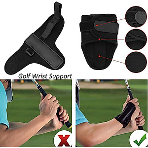 Amy Sport Golf Swing Training Aid Arm Band Yellow Trainer Wrist Support Value 3 Pack Professional Posture Motion Correction Aids Kit for Men Women Beginner Practice(3 Pack Golf Swing Trainer Set)