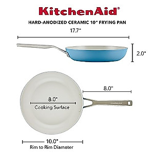 KitchenAid Hard Anodized Ceramic Nonstick Frying Pan/Skillet, 10 Inch, Blue Velvet