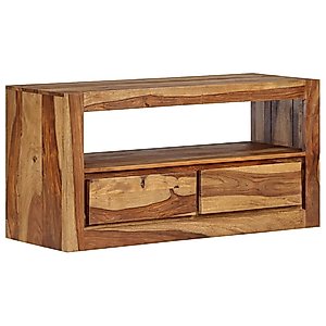 vidaXL Sheesham Solid Wood TV Stand - Robust and Durable Television Cabinet, Ideal for Media Storage, Beautifully Polished, Painted and Lacquered - Measures 31.5"x11.8"x15.7"