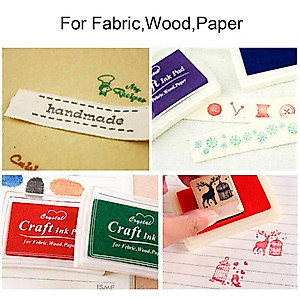 JZTang 6 Pcs Craft Ink Pad, Washable Ink Pads for Kids Multicolor Ink Pads for Rubber Stamps, Paper, Scrapbooking, Wood Fabric, 6 Unique Pure Colors