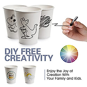 Ginkgo [100 Pack 12 oz + 100 Pack 16 oz Disposable Thickened Paper Coffee Cups with Lids and Sleeves